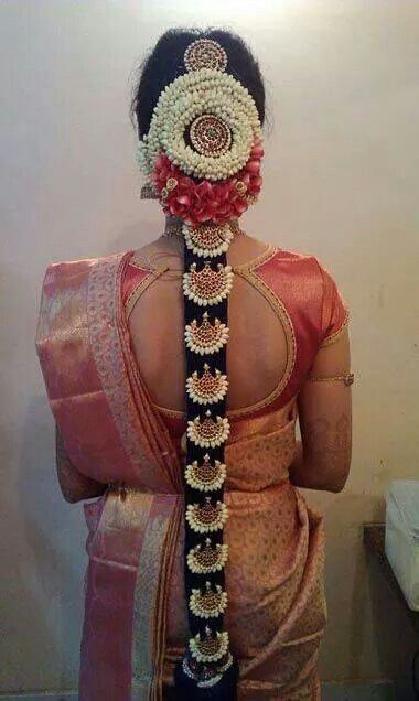 Most beautiful South Indian wedding hairstyles for Long Hair - Yabibo